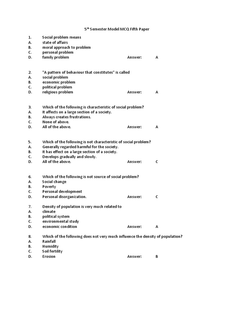 5th Semester Model MCQ | PDF | Immunodeficiency | Hiv/Aids
