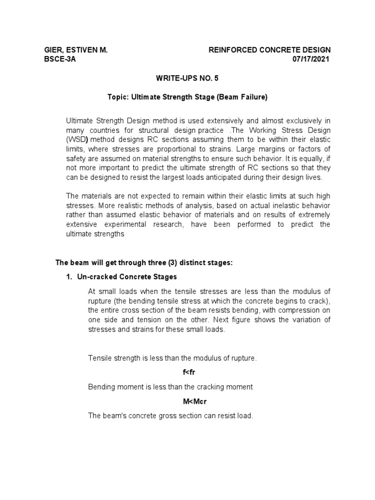 Ultimate Strength Design of Reinforced Concrete Beams: Analyzing the ...