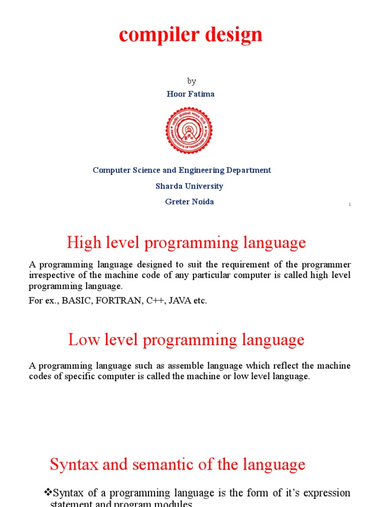 Compiler Design: Hoor Fatima | PDF | Compiler | Parsing