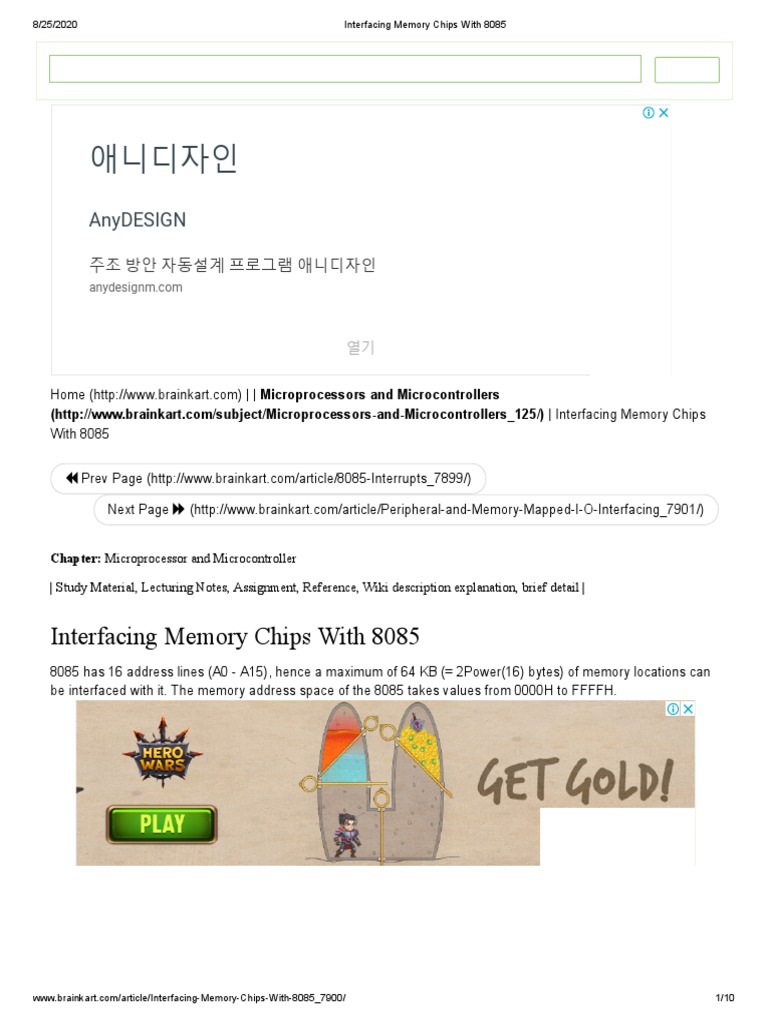 Interfacing Memory Chips With 8085 | PDF | Computer Memory | Random ... Interfacing Memory Chips With 8085 | PDF | Computer Memory | Random ...