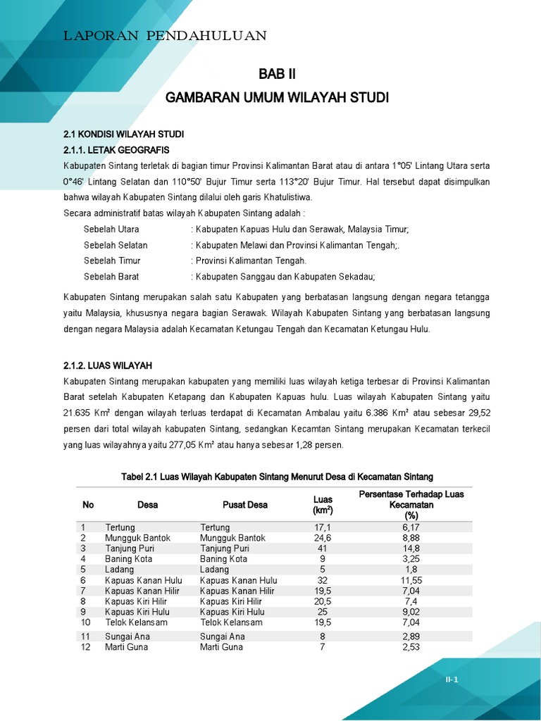 BAB 2 GAMBARAN UMUM - Kab Sintang | PDF