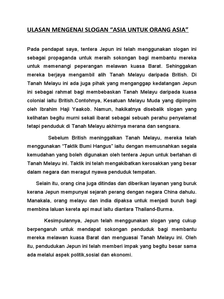 Asia Untuk Orang Asia | PDF