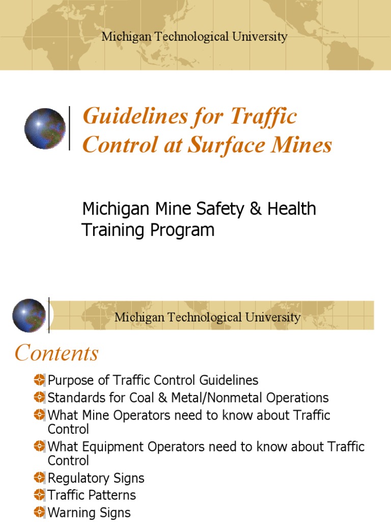 Guidelines For Traffic Control at Surface Mines: Michigan Mine Safety ...