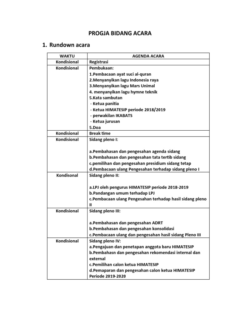 Progja Acara | PDF | Bisnis