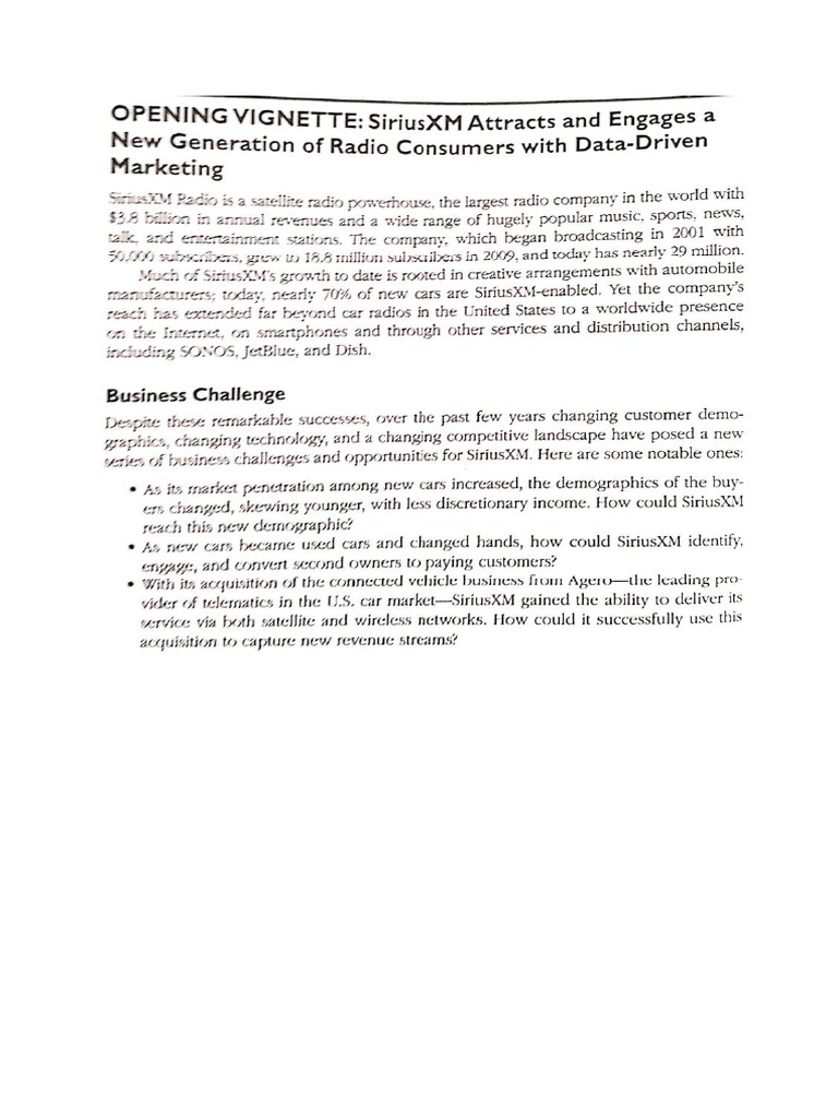 Case Study Sirius XM | PDF