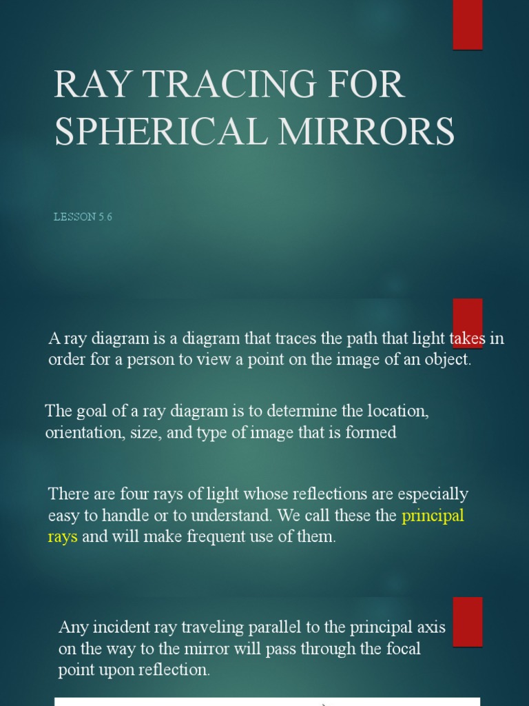 Ray Tracing Techniques for Spherical Mirrors | PDF | Science & Mathematics