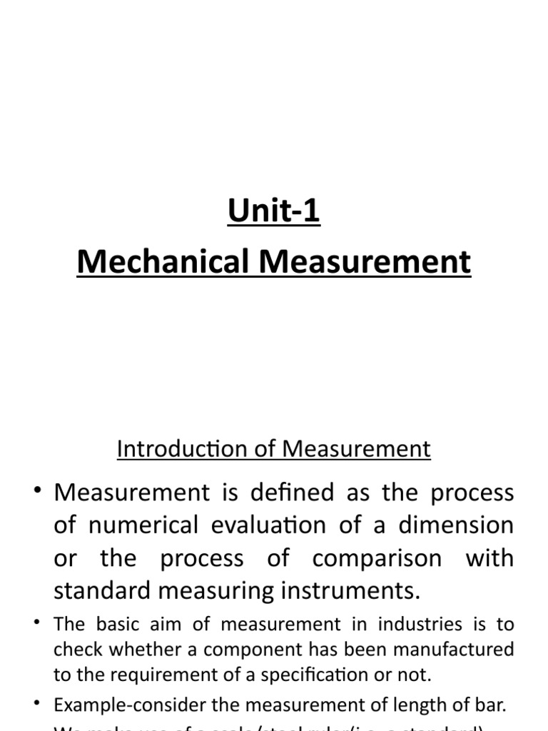 Unit-1 Mechanical Measurement | Download Free PDF | Accuracy And ...