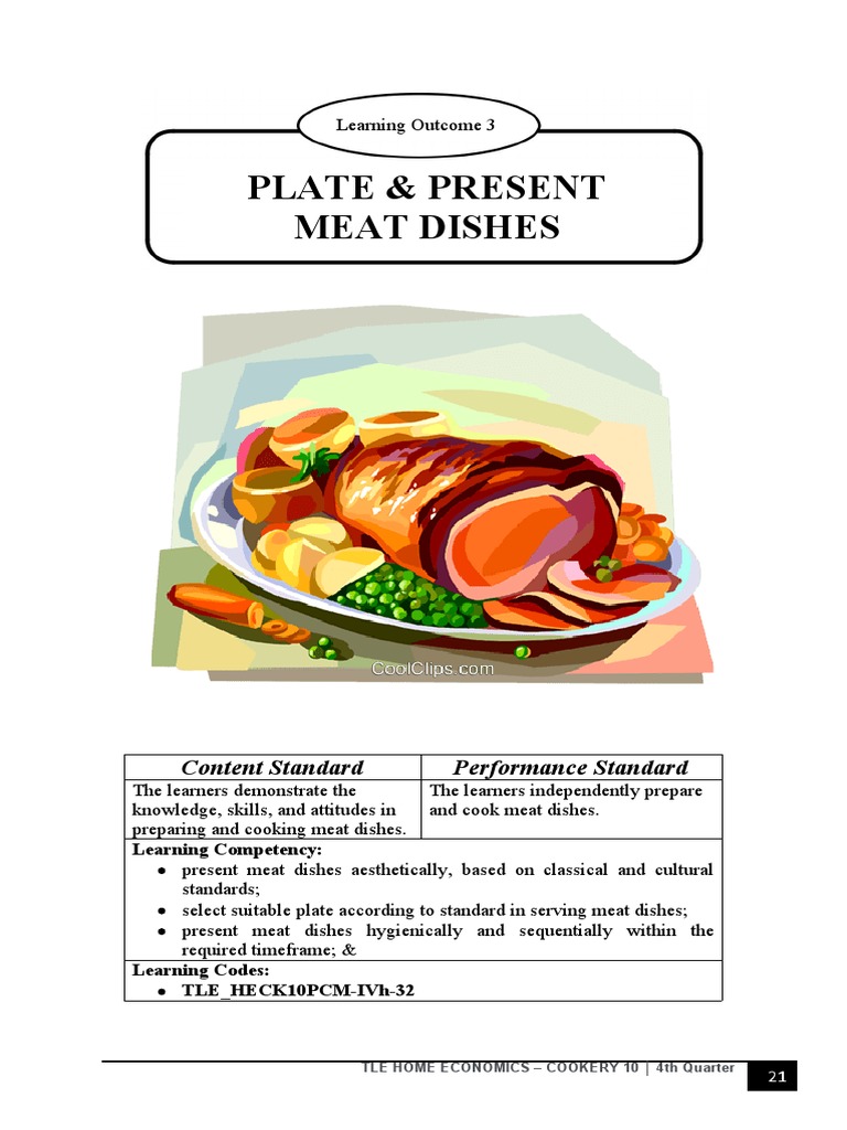 Plate & Present Meat Dishes: Content Standard Performance Standard ...
