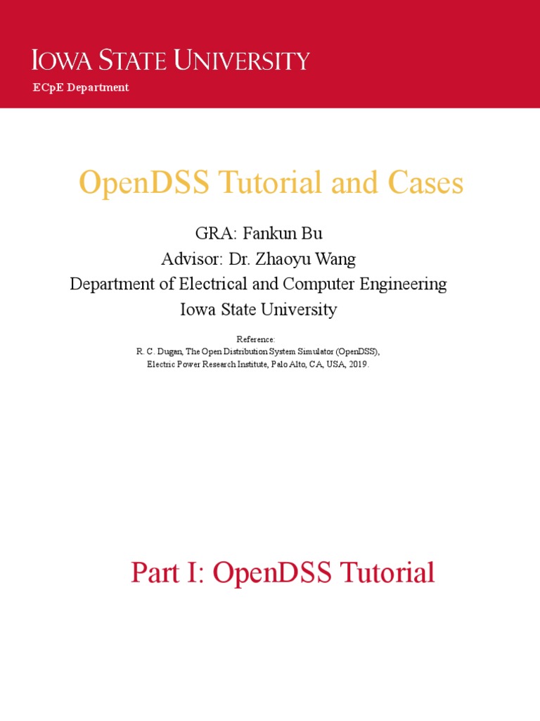 EE653 OpenDSS Tutorial and Cases | PDF | Menu (Computing) | Comma ...