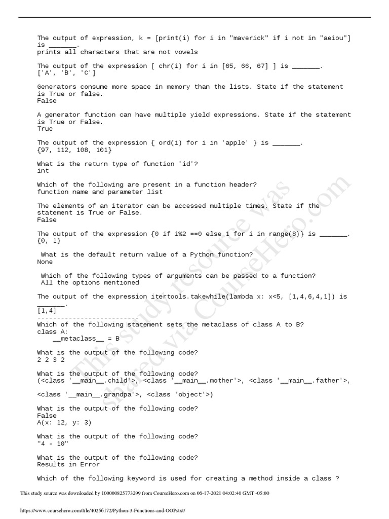 Python 3 Functions And Oops Pdf Parameter Computer Programming 8849