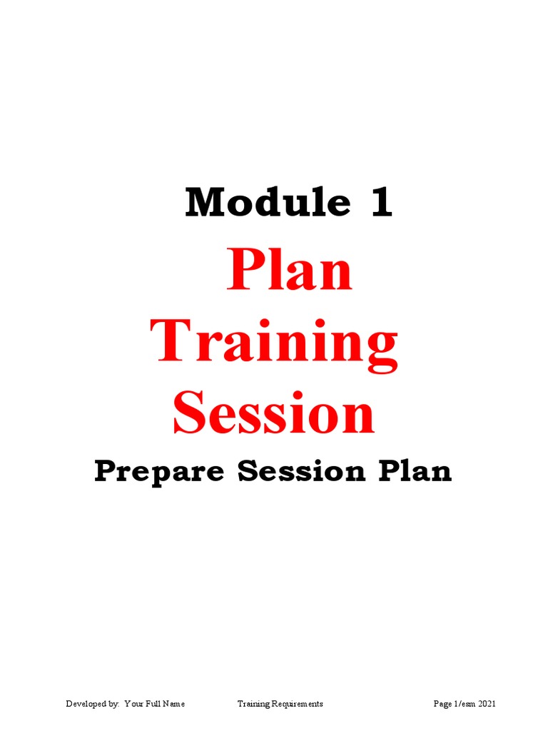 21-2-TM1 Pts-Prepare Session Plan | PDF | Bookkeeping | Accounting
