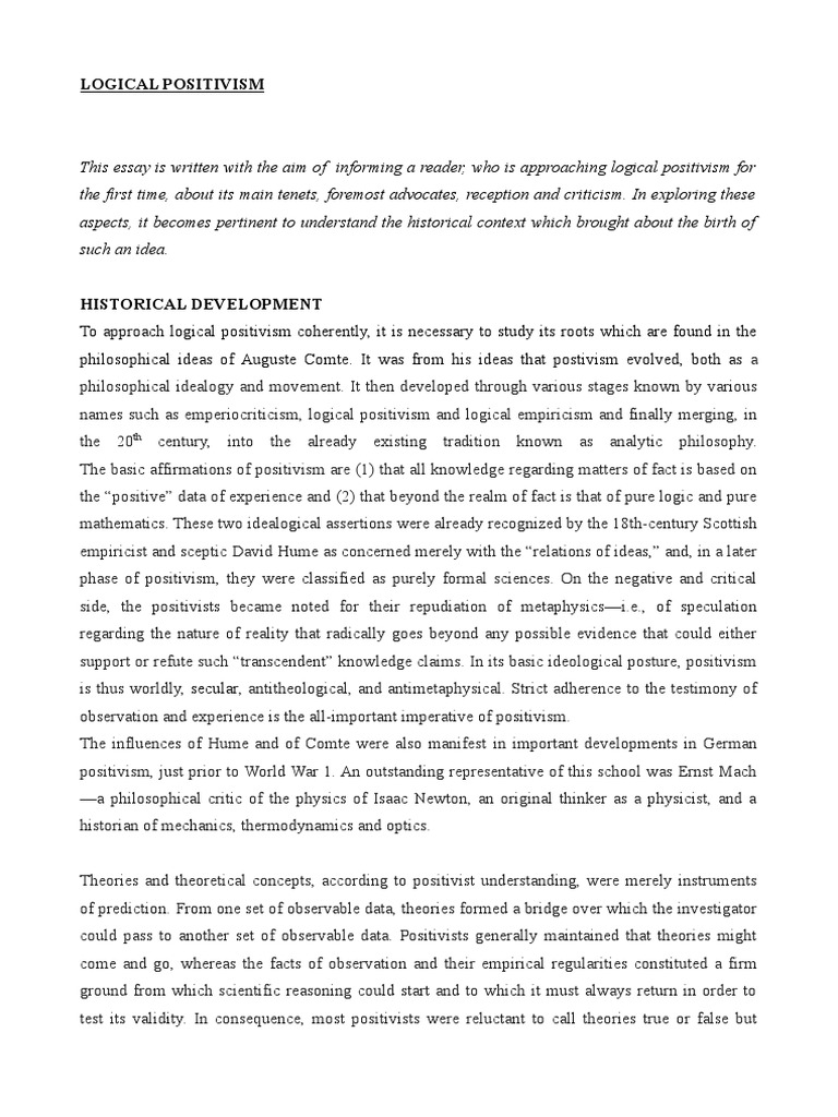 Logical Positivism | PDF | Positivism | Empiricism