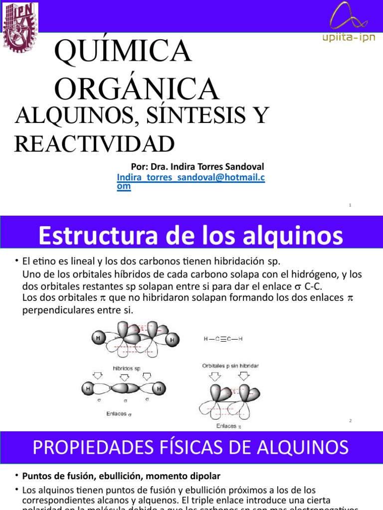 Quimica Organica - Alquinos | PDF | Compuestos de carbono | Compuestos de hidrógeno