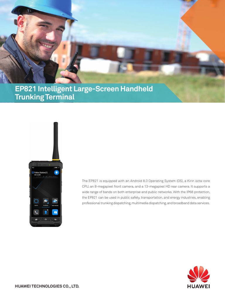 EP821 Intelligent Large-Screen Handheld Trunking Terminal: Huawei ...