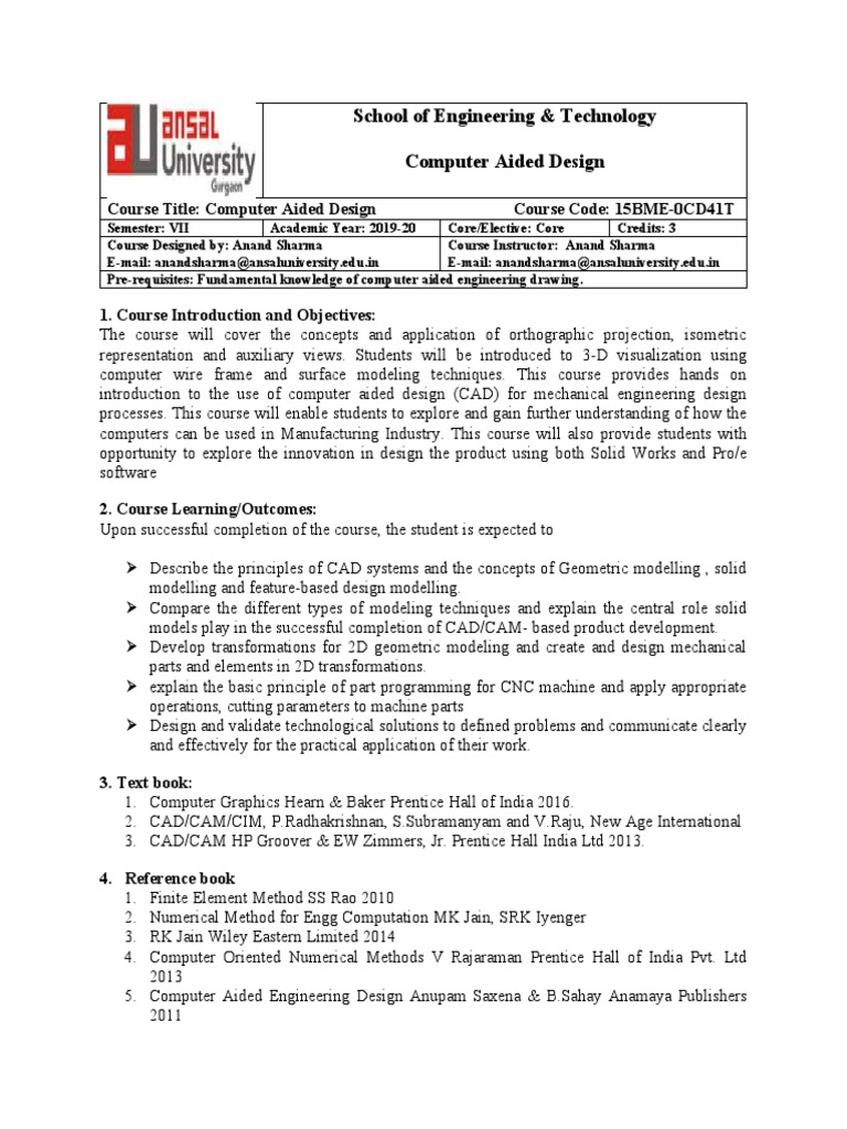 School of Engineering & Technology Computer Aided Design | Download Free PDF | Computer Aided ...