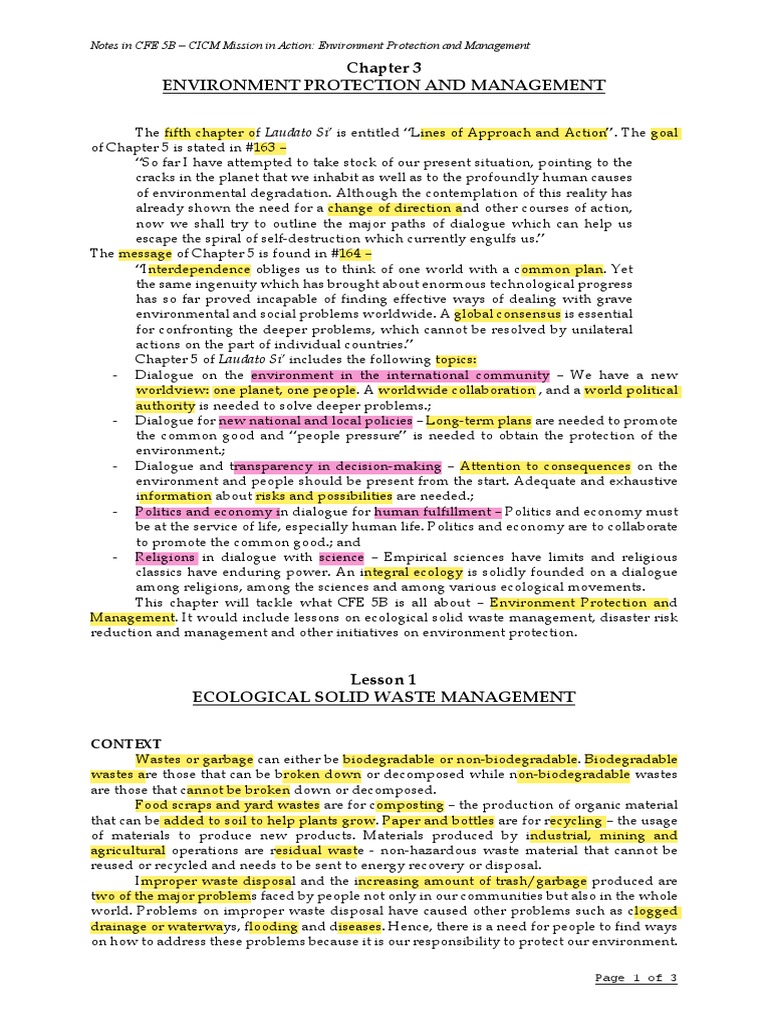 3.1 Ecological Solid Waste Management | PDF | Waste Management ...