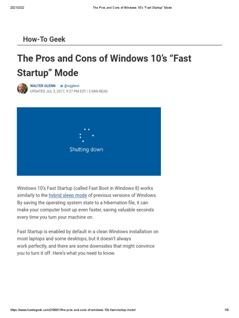 Windows 10 Fast Startup Guide | PDF | Booting | Windows 10