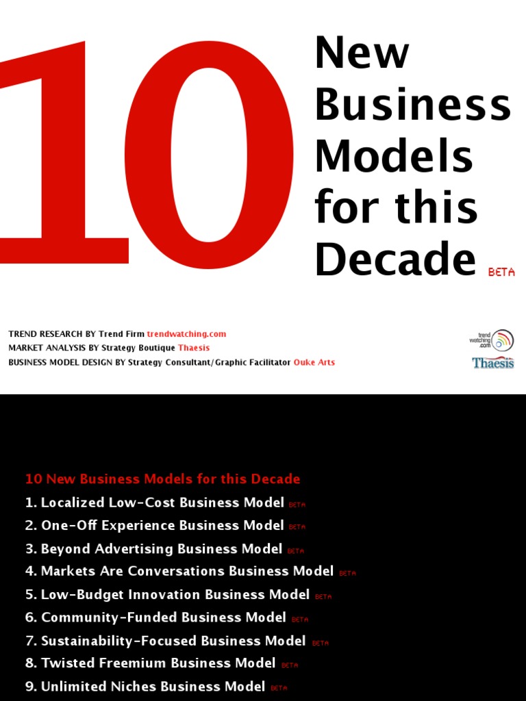 10 Business Models For This Decade | PDF | Business Model | Market Analysis