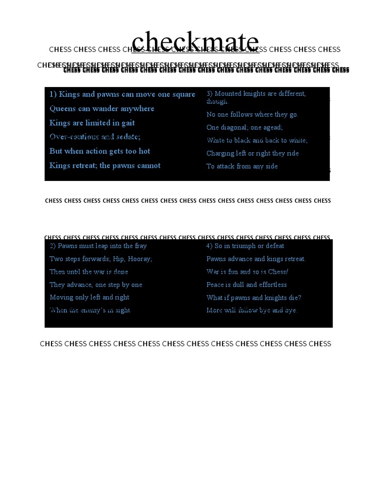 Shaped Poem | PDF | Chess | Abstract Strategy Games