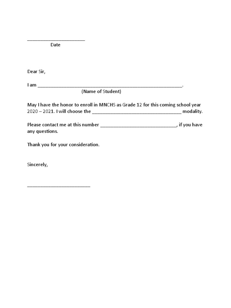 Letter of Enrollment | PDF