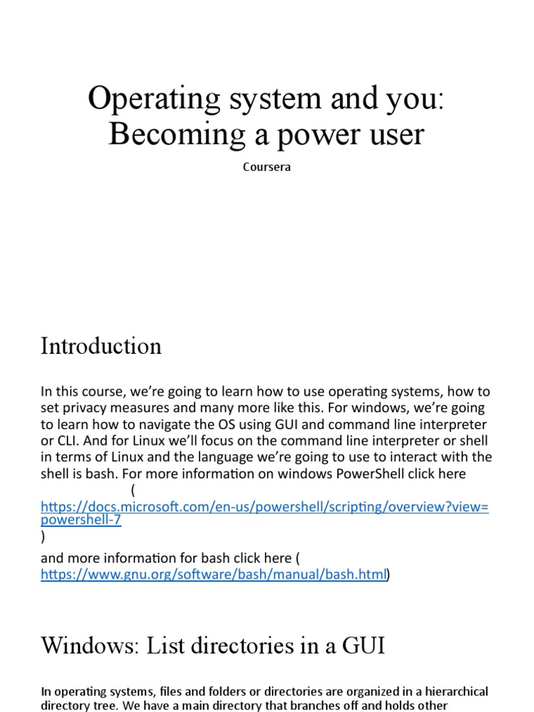 Operating System and You - Becoming A Power User | PDF | File System | Superuser