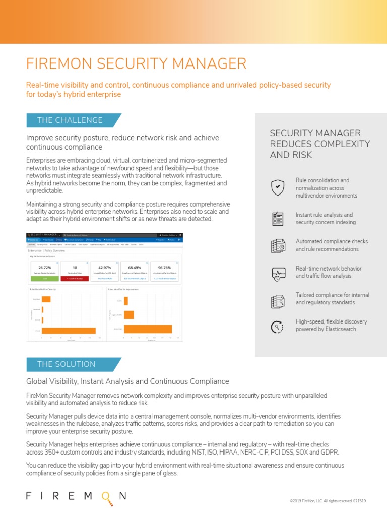 Firemon Security Manager: The Challenge | PDF | Regulatory Compliance ...