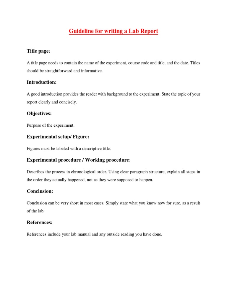 Guideline For Writing A Lab Report: Title Page | PDF | Belt (Mechanical ...