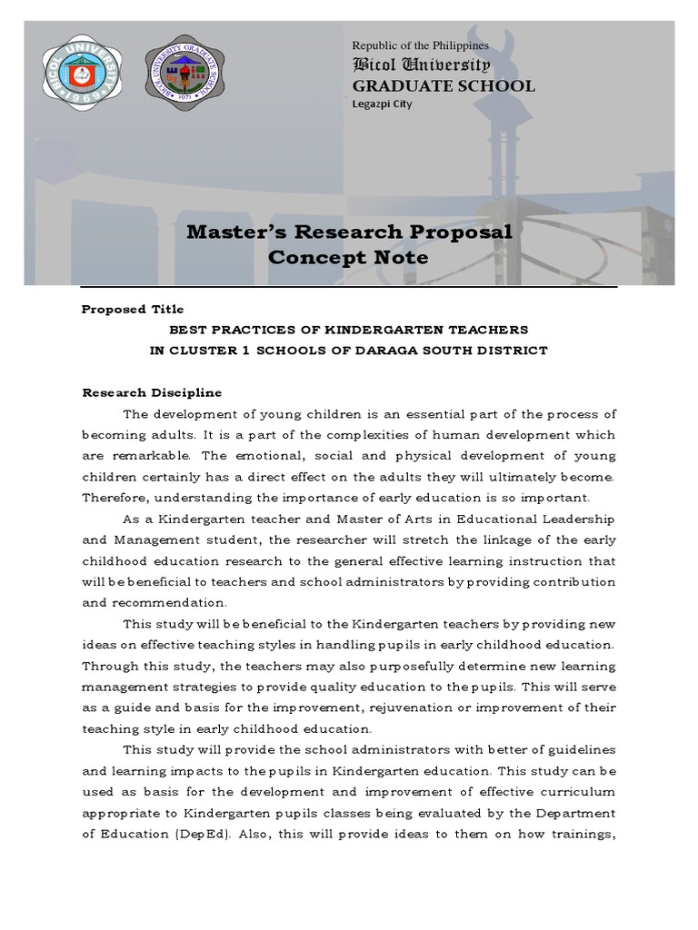 VINCENT M. MORANO, MAELM, MA 200 Exercise 03 Research Proposal Concept ...