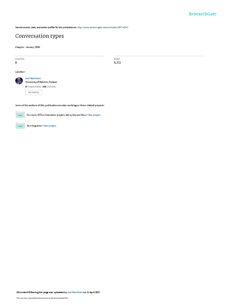 Conversation Types: January 2000 | Download Free PDF | Symmetry ...