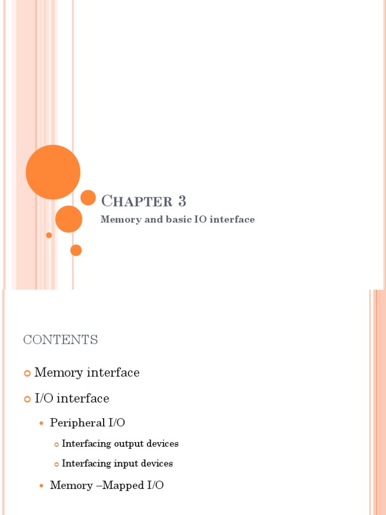Chapter 3 Memory and Basic IO Interface | PDF | Input/Output | Computer Data Storage