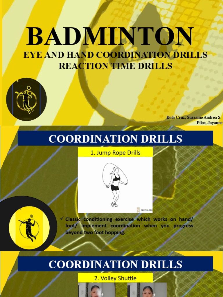 Badminton: Eye and Hand Coordination Drills Reaction Time Drills | PDF