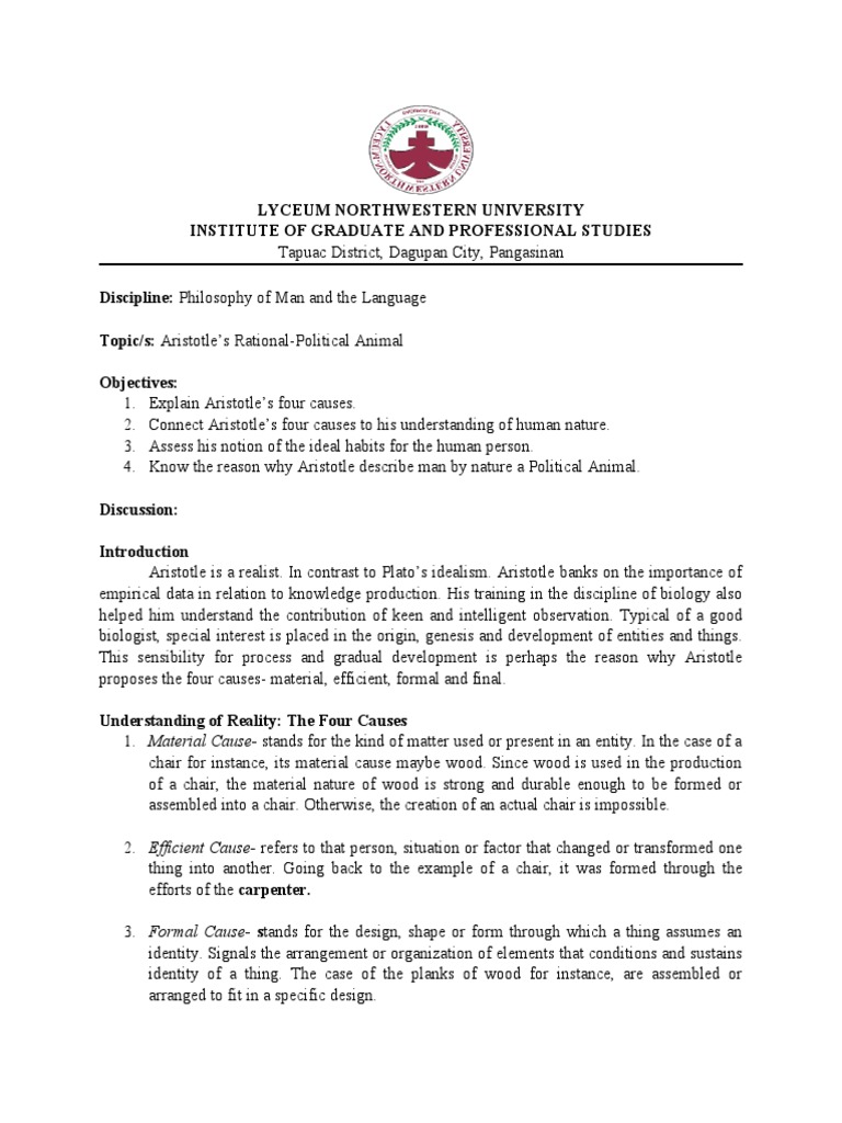 Aristotle's Rational-Political Animal | PDF | Prudence | Aristotle