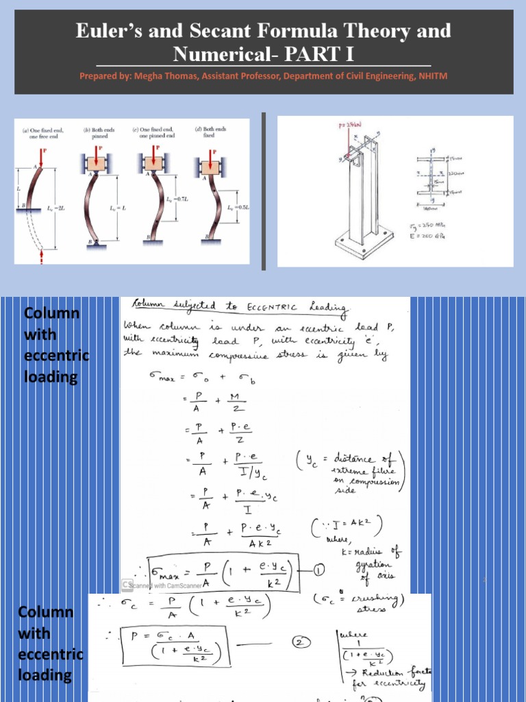 Euler's & Secant Formula - Theory and Numerical Part - I | PDF ...