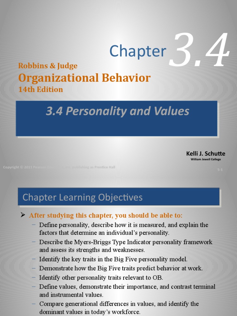 3 4 Personality And Values Pdf Value Ethics Psychological Theories