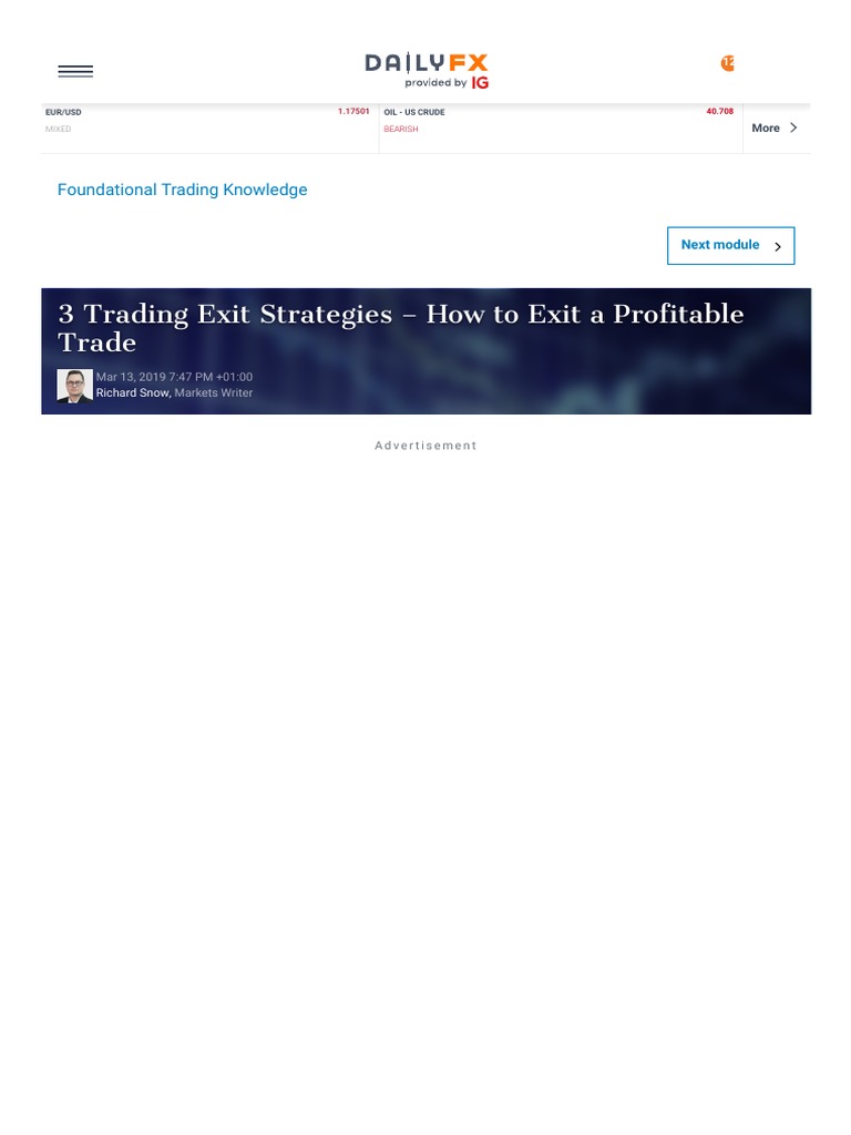 Three Effective Trading Exit Strategies: Traditional Stop/Limit, Moving Average Trailing Stops ...