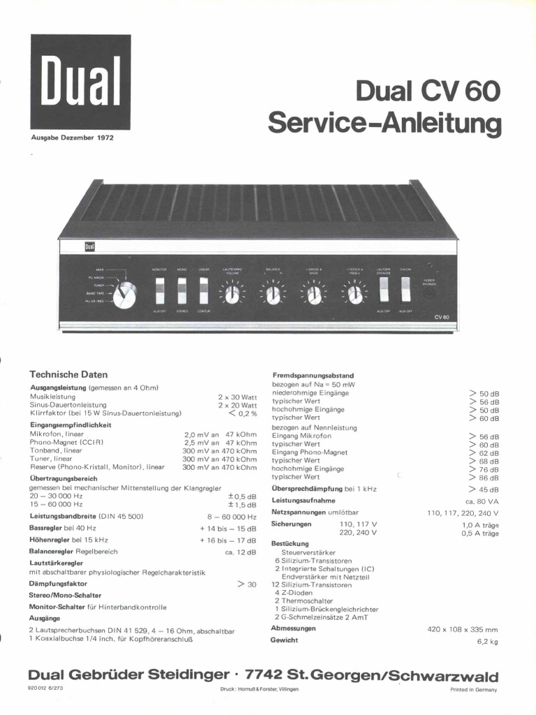 Dual CV-60 | PDF