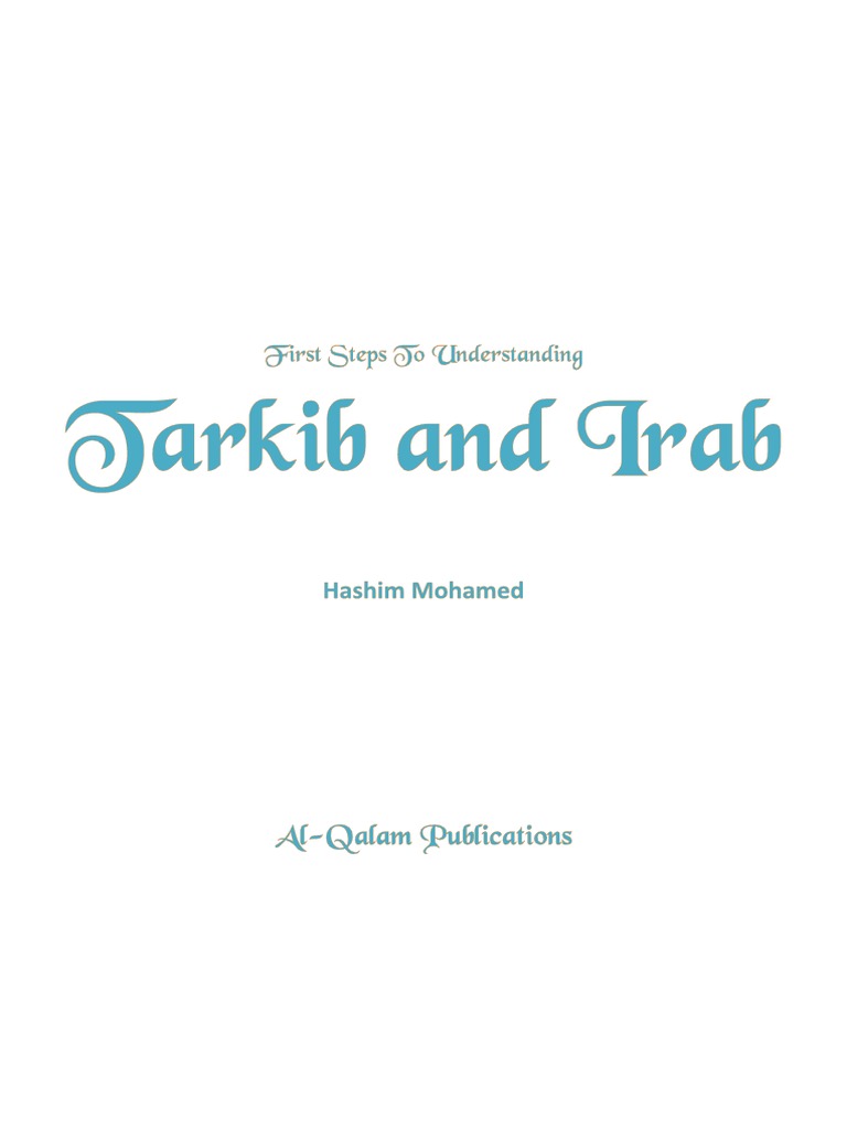 First Steps To Understanding Tarkib and Irab | PDF | Sentence (Linguistics) | Prophets And ...