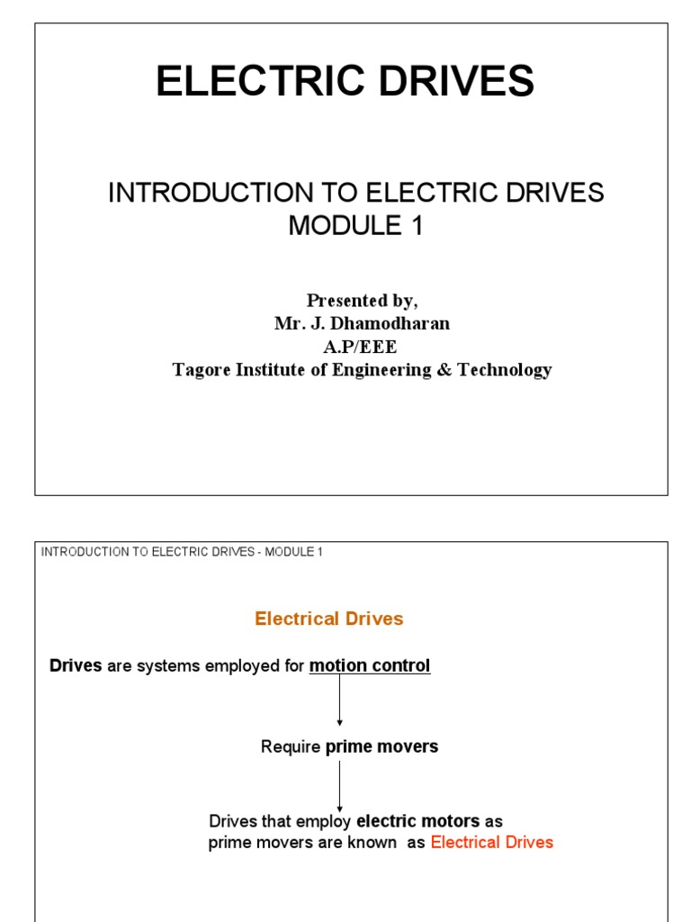 Introduction To Electric Drives | Download Free PDF | Electric Motor ...
