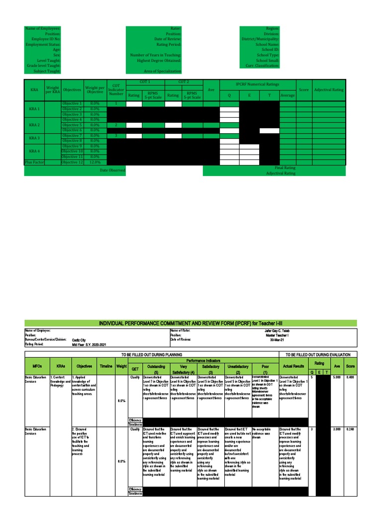 Ipcrf Guide 1 | PDF | Educational Technology | Learning