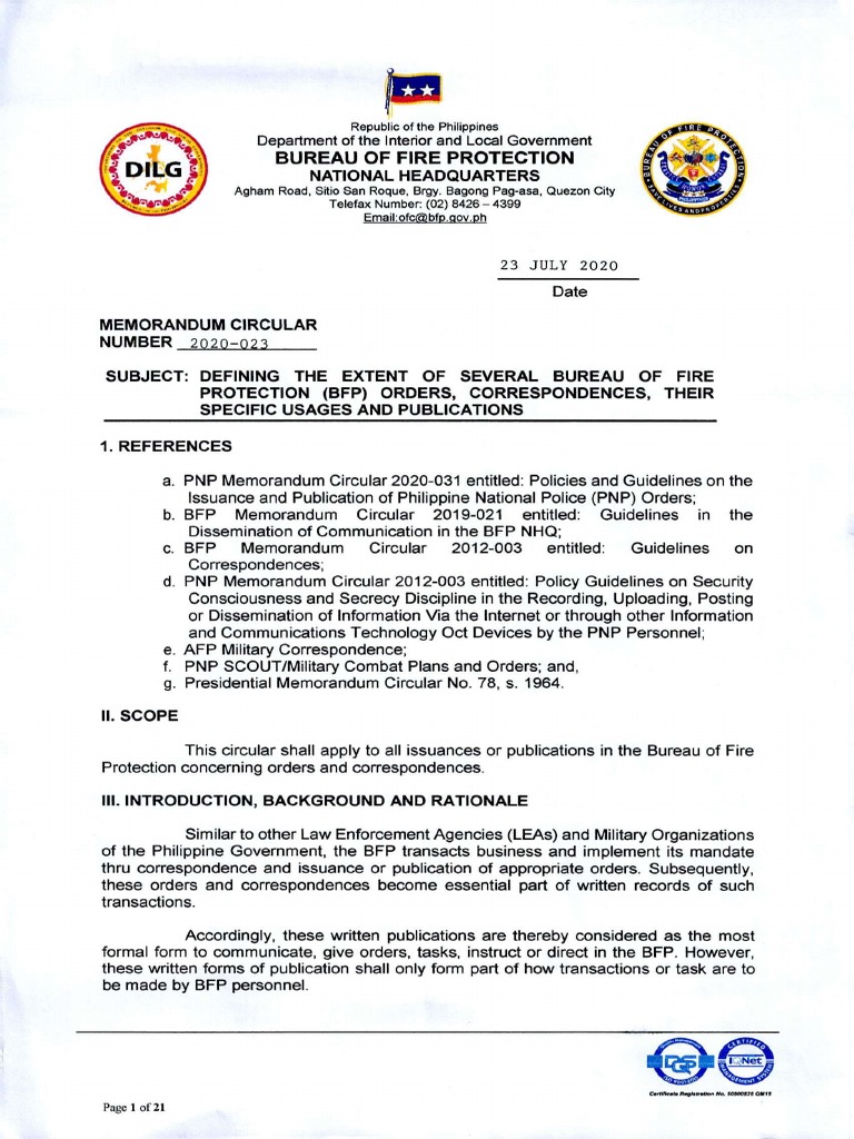 MC 2020 023defining The Extent of Several BFP Orders Correspondences ...