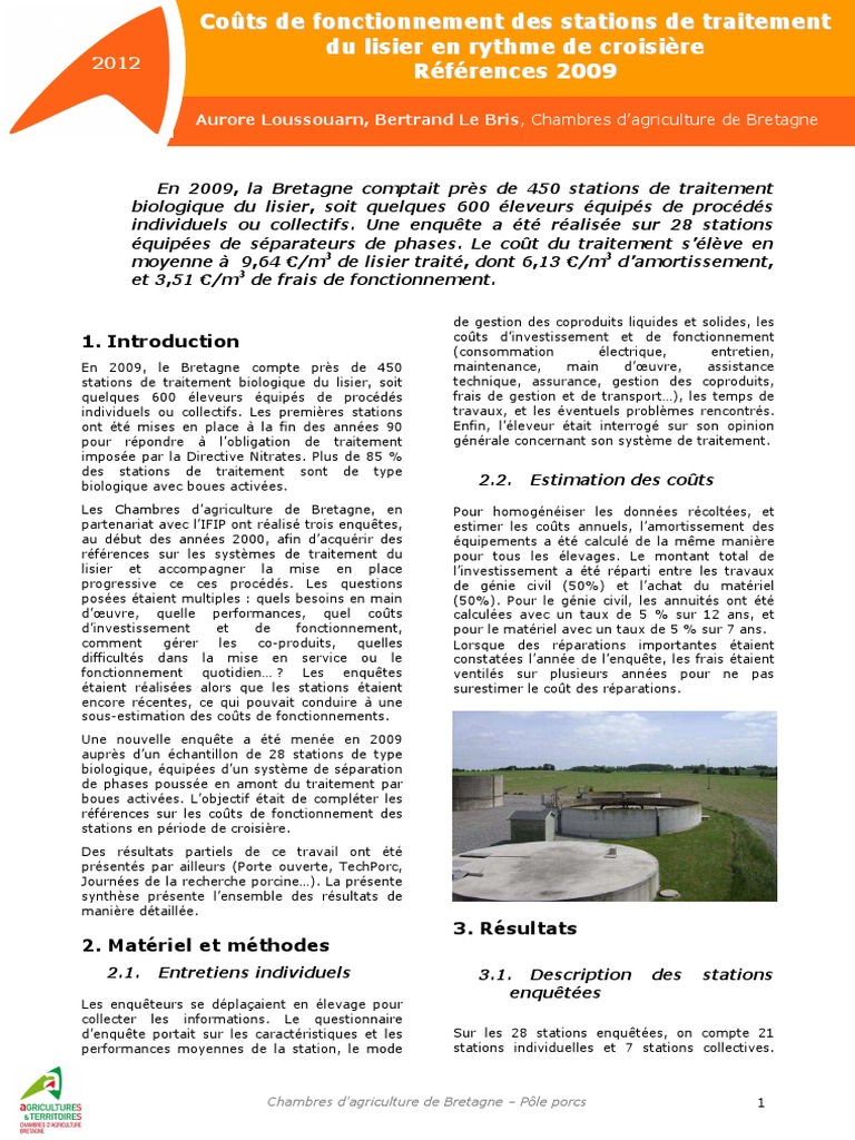 Synt - Coûts Stations Traitement v3 | PDF | Phosphore | La nature