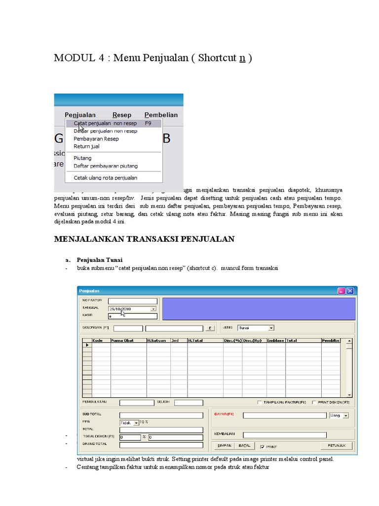 Modul 4 Menu Penjualan | PDF