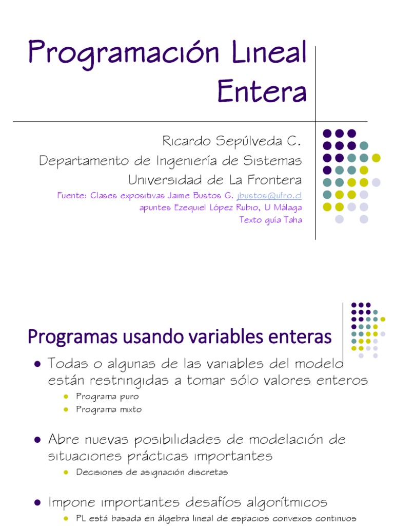 Clase N°7 PROGRAMACION LINEAL ENTERA 26.04.2021 | PDF | Informática teórica | Análisis numérico
