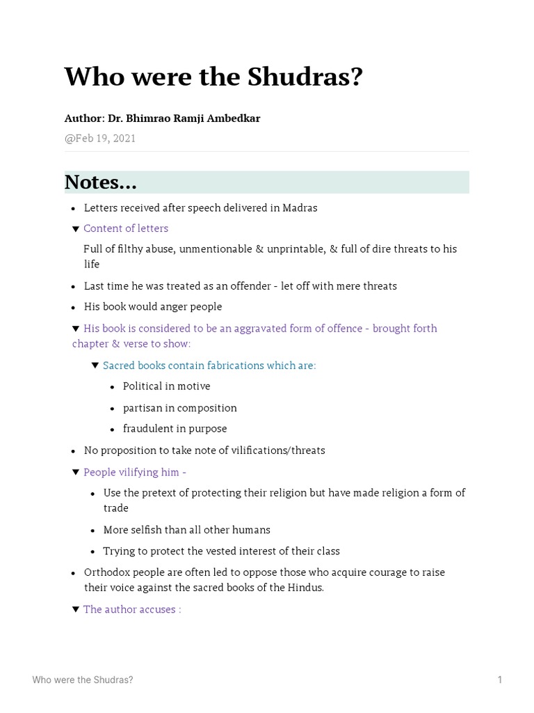Who Were The Shudras | PDF | Religion And Belief