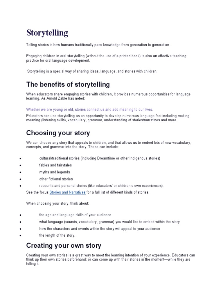 Storytelling: The Benefits of Storytelling | PDF | Storytelling | Jack ...