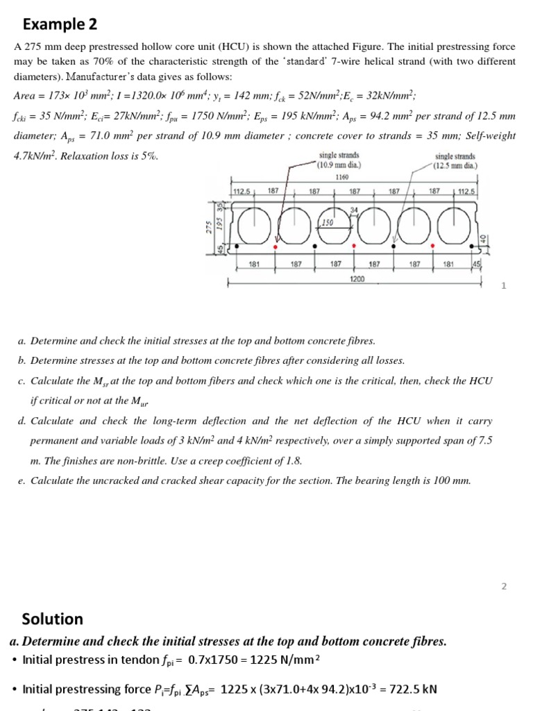 10 - Structural Design of HCU - Example 2 | PDF | Prestressed Concrete | Continuum Mechanics