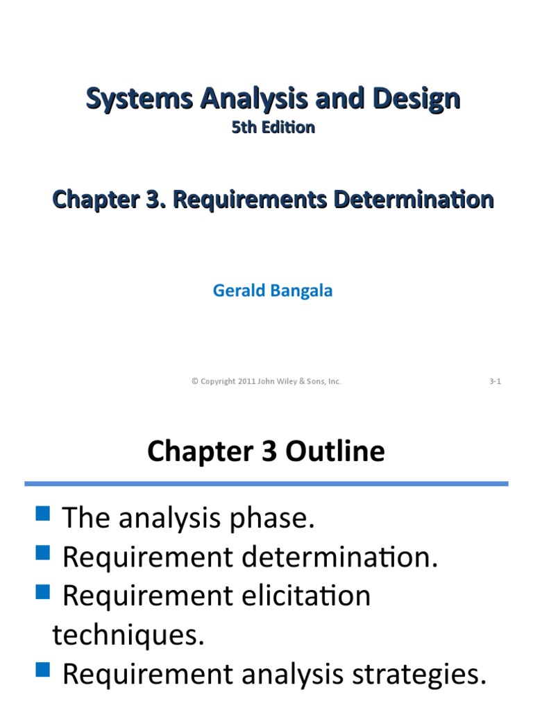 Chapter 3. Requirements Determination | PDF | Interview | Copyright