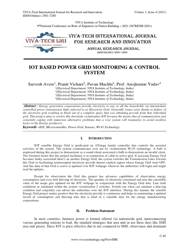 Iot Based Power Grid Monitoring & Control System | PDF | Analog To ...