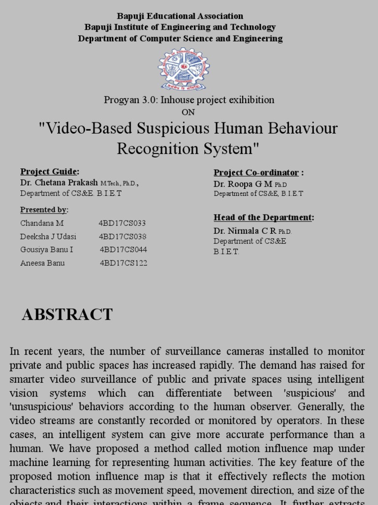Video-Based Suspicious Behavior Detection | PDF | Cluster Analysis | Surveillance