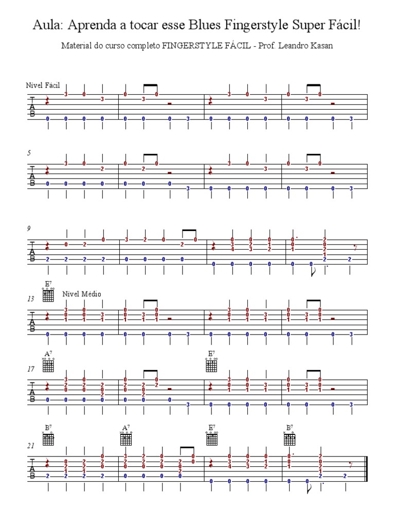 Easy Fingerstyle Blues Guitar Lesson | PDF